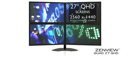 Quad Monitor LCD Displays: Four-Screen Monitors: Zenview Quad 4-Monitor LCD Display