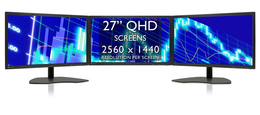 Zenview Trio 27 QHD: Triple-Screen Professional Display with Top-Quality 27" QHD LCD Screens ...