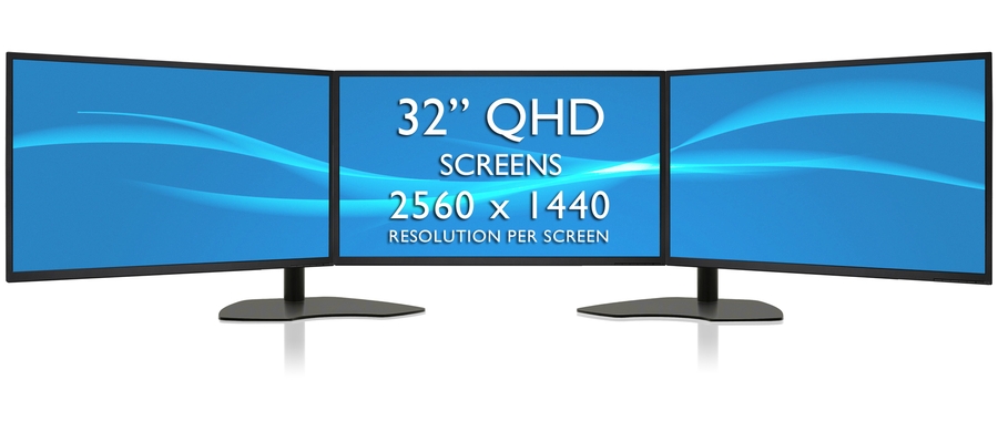 Zenview Trio 32 QHD: Triple-Screen Professional Display with Top-Quality 32" QHD LCD Screens ...